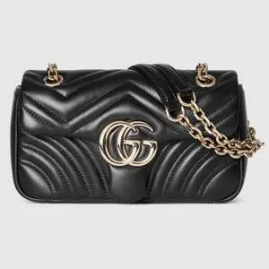 Gucci Quilted Chevron Lambskin Leather Shoulder Bag