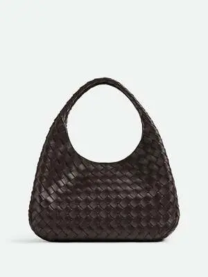 Bottega Veneta Bottega-style Mini Leather Shoulder Bag 20 Cm X 33 Cm X 16.5 Cm With Magnet Tie Closure - Marrone