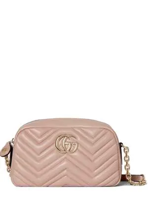 Gucci Mini Leather Shoulder Bag 14cm X 24cm X 8cm With Light Gold-tone Hardware - Rosa
