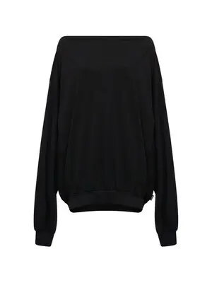 MAISON MARGIELA Cotton Oversized Top - Black