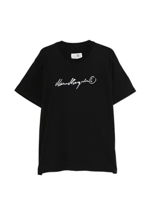 MAISON MARGIELA Logo Cotton T-shirt - Black