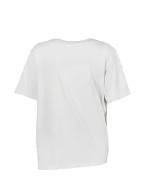 MAISON MARGIELA Asymmetric Draped Cotton T-shirt With Logo Patch
