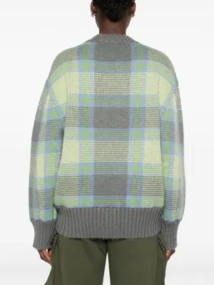 Attico Checked Wool Crewneck Sweater