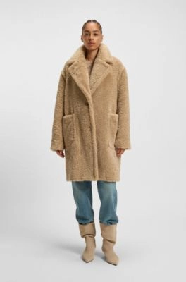 BOSS Teddy Coat With Adjustable Collar