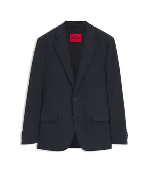 Hugo Slim-fit Seersucker Performance-stretch Suit Jacket