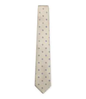 BOSS One Silk Tie With Jacquard Pattern - White