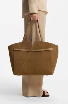 BOSS Revers Suede Tote Bag - Beige