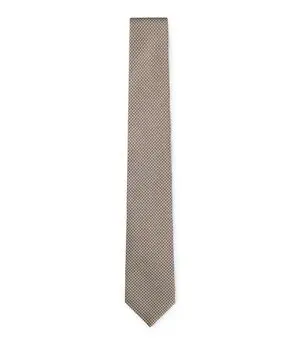 BOSS Patterned Tie In Italian-made Silk