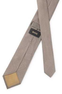 BOSS Patterned Tie In Italian-made Silk