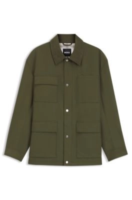BOSS Water-repellent Field Jacket With Checked Lining