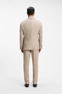 BOSS Slim-fit Italian Cashmere Suit With Micro Pattern