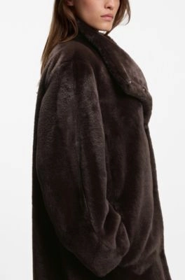 BOSS Relaxed-fit Teddy Coat