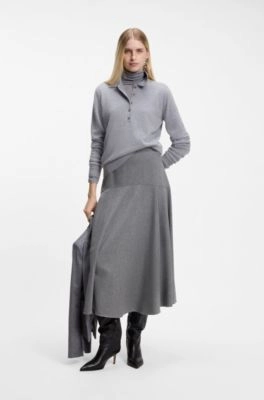 BOSS A-line Melange Flannel Skirt