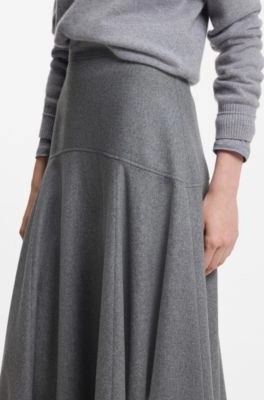 BOSS A-line Melange Flannel Skirt