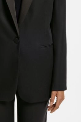 BOSS Regular-fit Tuxedo Blazer In Virgin Wool