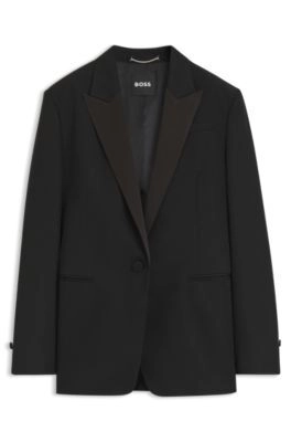 BOSS Regular-fit Tuxedo Blazer In Virgin Wool