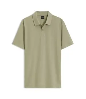 BOSS Cotton-blend Polo Shirt With Bubble-structured Jacquard
