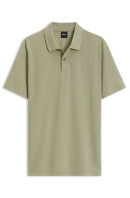BOSS Cotton-blend Polo Shirt With Bubble-structured Jacquard