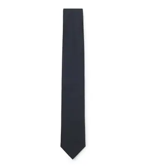 BOSS Formal Tie With Jacquard Pattern - Dark Blue
