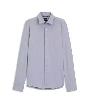 BOSS Regular-fit Dress Shirt In Stretch Jersey - Dark Blue