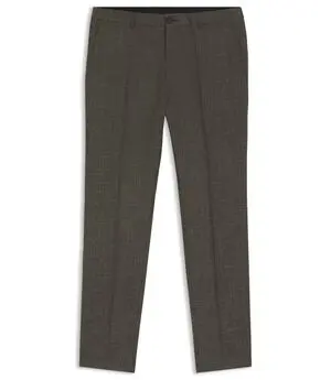 BOSS Slim-fit Pants In Virgin Wool And Linen - Light Green