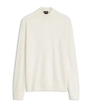 BOSS Mock Neck Sweater In Extra-fine Merino Wool