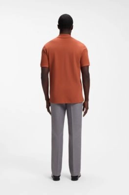 BOSS Pallas Polo Shirt In Cotton Piqué With Embroidered Logo - Dark Red