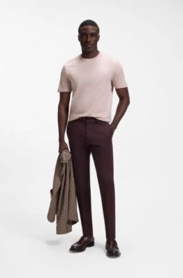 BOSS Crewneck T-shirt In Mercerized Supima Cotton - Light Pink