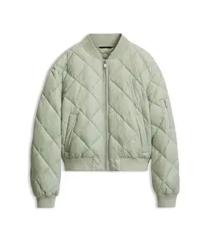BOSS Water-repellent Diamond Quilted Bomber Jacket - Light Green