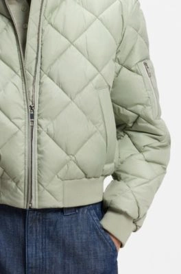 BOSS Water-repellent Diamond Quilted Bomber Jacket
