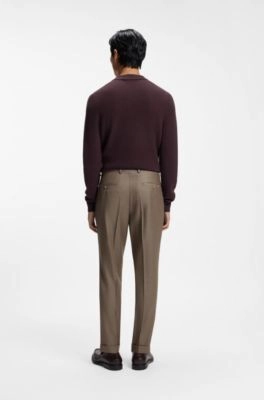 BOSS Tapered-fit Virgin-wool Pants With Natural Stretch