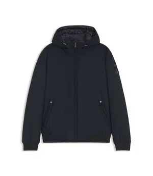 BOSS Water-repellent Padded Jacket With Double B Monogram - Dark Blue
