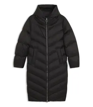 Hugo Water-repellent Chevron Quilted Down Jacket With Side Zippers