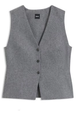 BOSS Slim-fit Vest In Melange Flannel