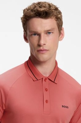 BOSS Active Slim-fit Polo Shirt With Branded Details