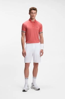 BOSS Active Slim-fit Polo Shirt With Branded Details