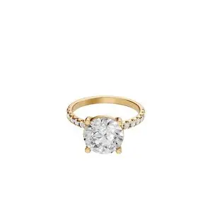AYA FINE JEWELRY Marguerite Round Cut Igi Certified Lab Grown Diamond Solitaire Ring In Gold