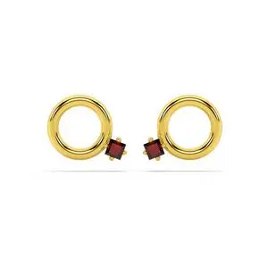 ONI Square Ruby Donut Studs - Gold