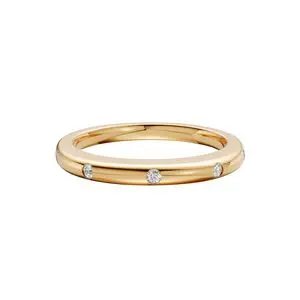 AYA FINE JEWELRY 14kt Gold Flush Set Diamond Wedding Band
