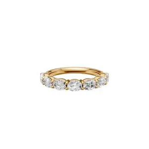 AYA FINE JEWELRY 14kt Gold Oval Lab Diamond Half Eternity Wedding Band - Yellow