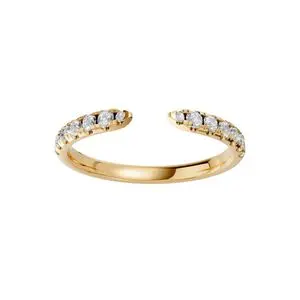 AYA FINE JEWELRY Open Cuff Lab Diamond Pave Minimalist Stacking Ring In 14kt Gold - Yellow