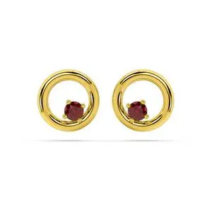ONI Round Ruby Donut Studs - Gold