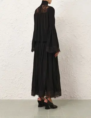 Zimmermann Valiant Lace Maxi Skirt - Black