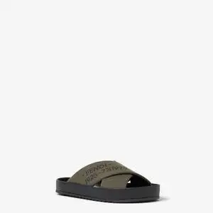 Fendi Flat Slides With 1925 Print - Green