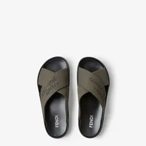 Fendi Flat Slides With 1925 Print - Green