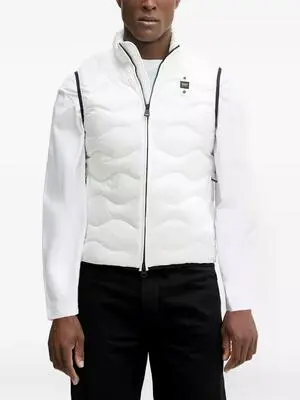 BLAUER. Quilted Sleeveless High Neck Zip-up Vest