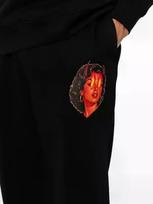 MELT Graphic-print Track Pants - Black