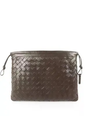 Bottega Veneta Intrecciato Clutch Bag - Brown