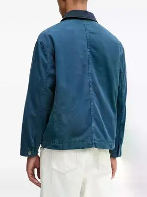 LES DEUX Contrast-collar Zip-up Jacket
