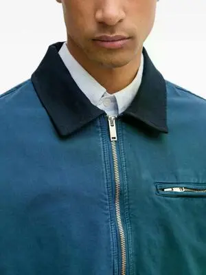 LES DEUX Contrast-collar Zip-up Jacket